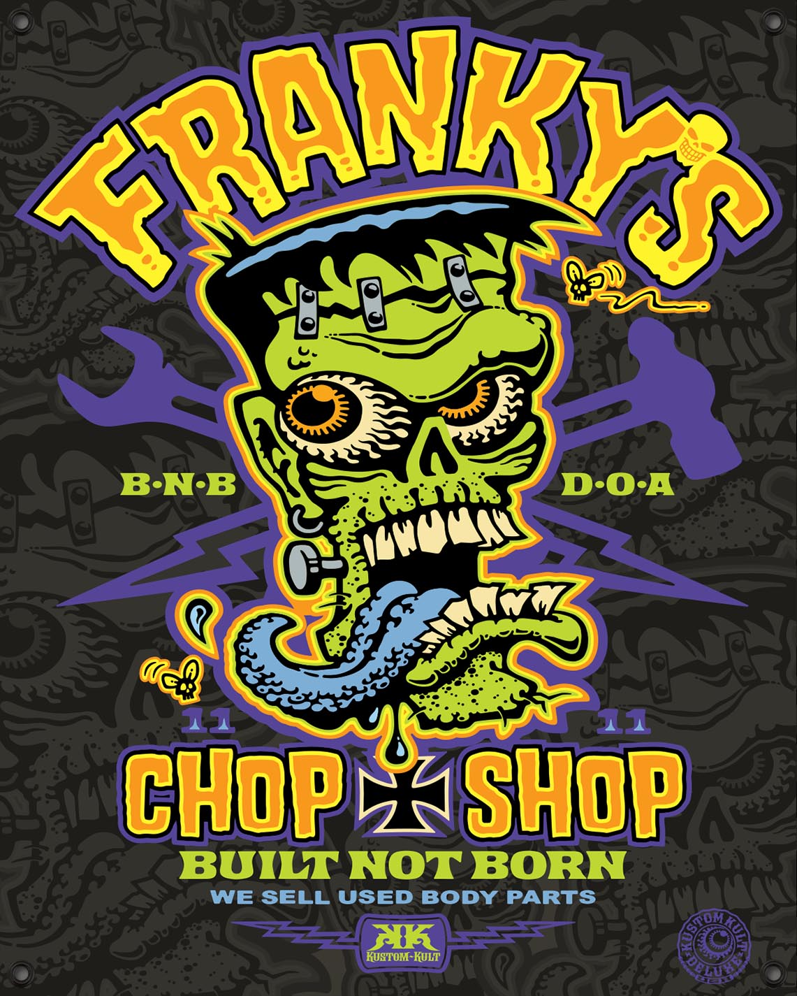 FRANKY'S CHOP SHOP ~ Full Color Zap - BANNER – KUSTOM KULT®